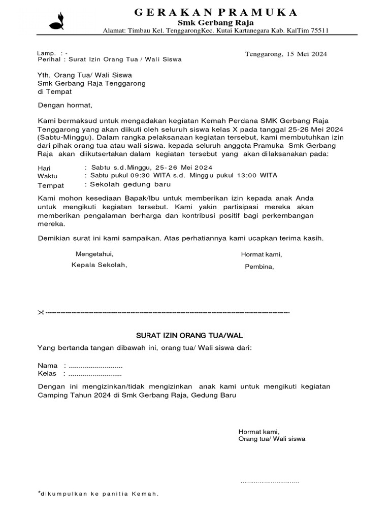 Pemberitahuan Persami 2024 | PDF