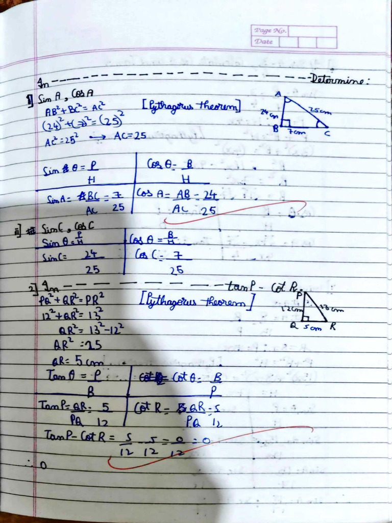 Maths Trigonometry Class X-A Devansh | PDF