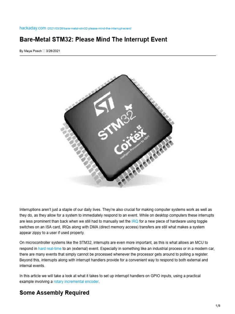Bare-Metal STM32 Please Mind The Interrupt Event | PDF | Microcontroller | Electrical Engineering