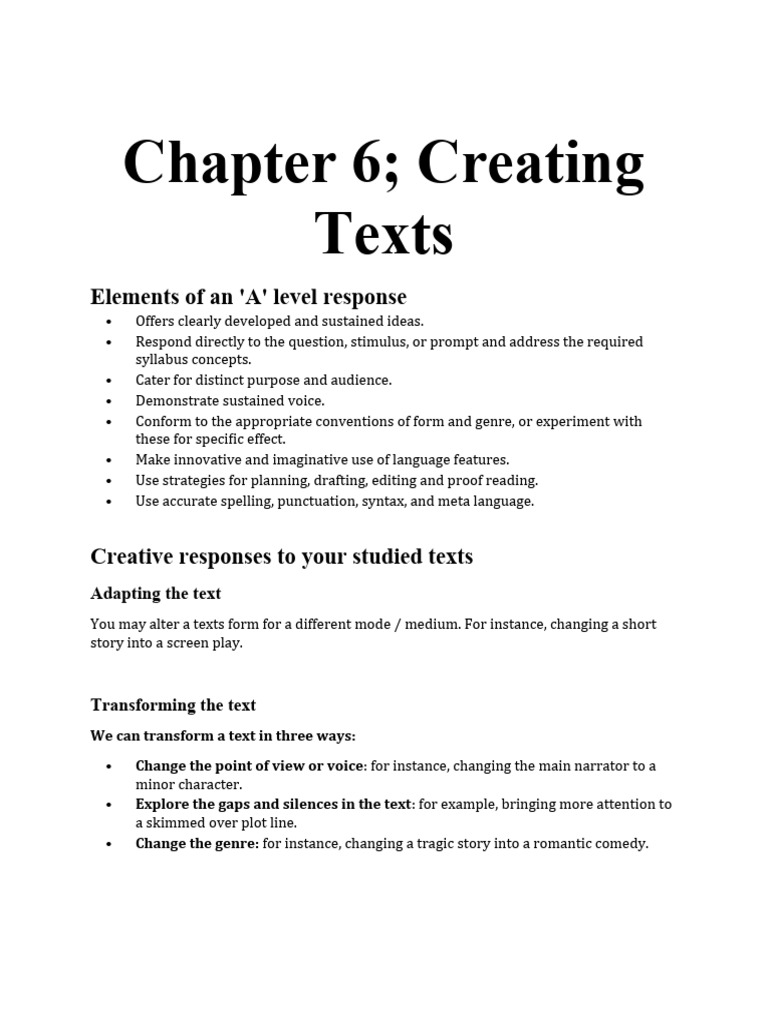 Chapter 6 Creating Texts | PDF | Narrative | Narration