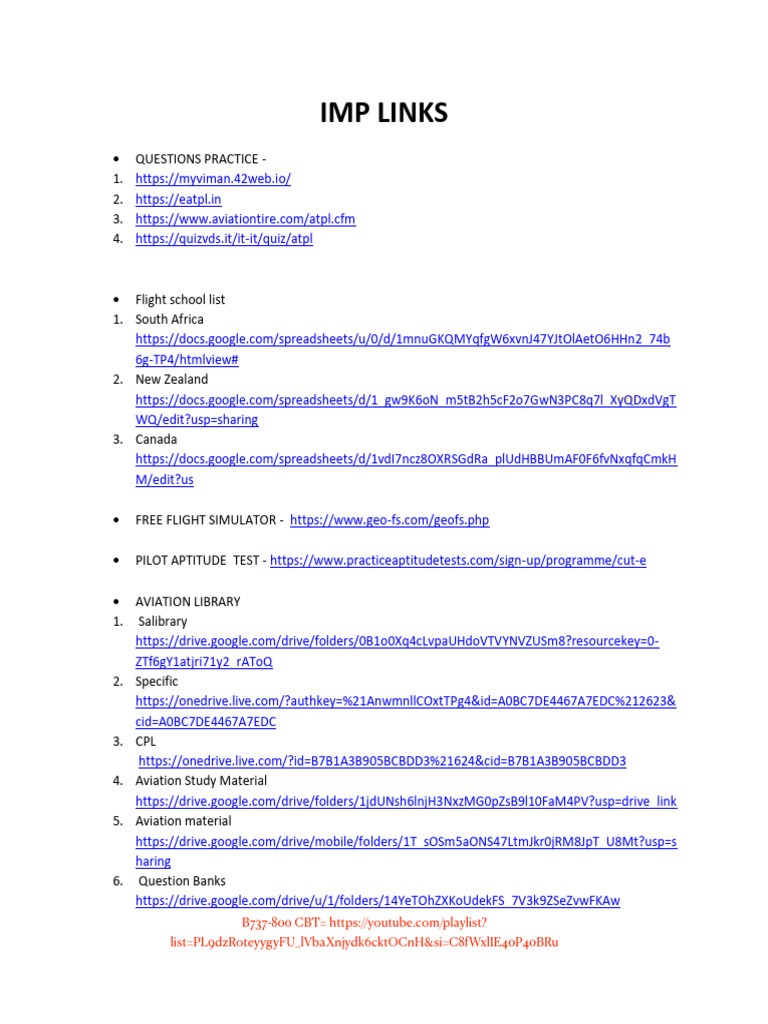 IMP Links Updated | PDF | Aviation | Civil Aircraft