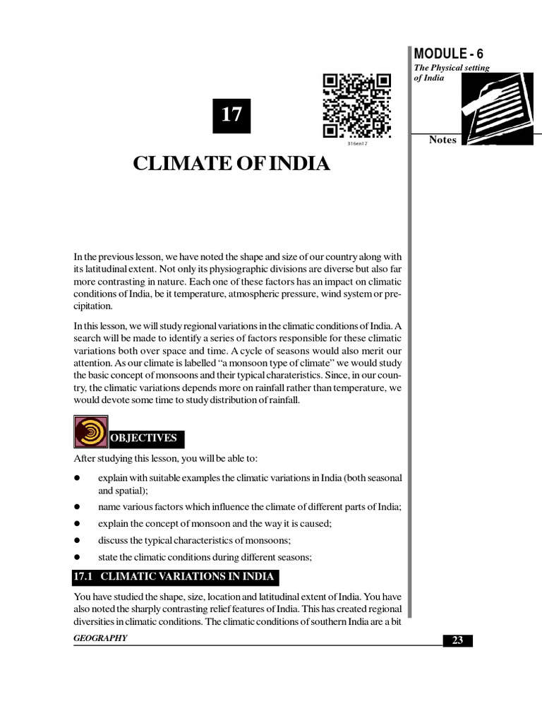 Climate of India (Meteorology) | PDF | Monsoon | Jet Stream