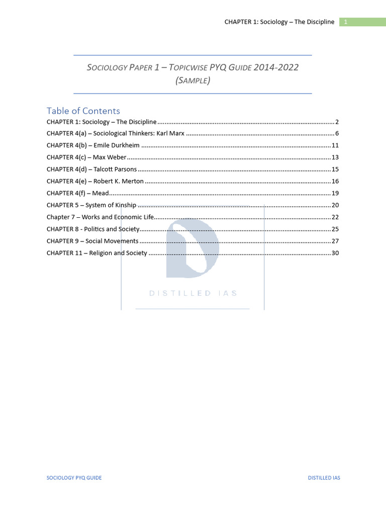 Sociology PYQ Guide 2014-2022 | PDF | Sociology | Émile Durkheim
