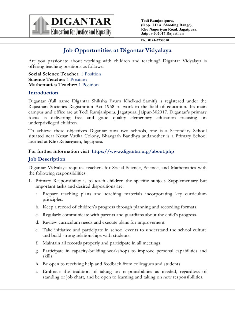 School Teacher Ad | PDF | Teachers | Schools