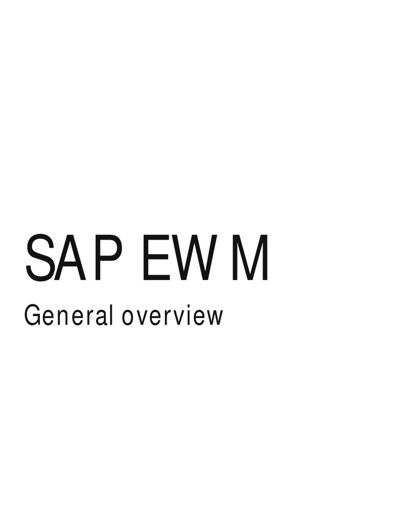 Sap Ewm | PDF | Warehouse | Supply Chain Management