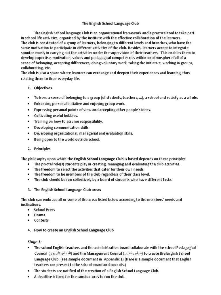 School English Clubs Guide | PDF | Magazines | Editing