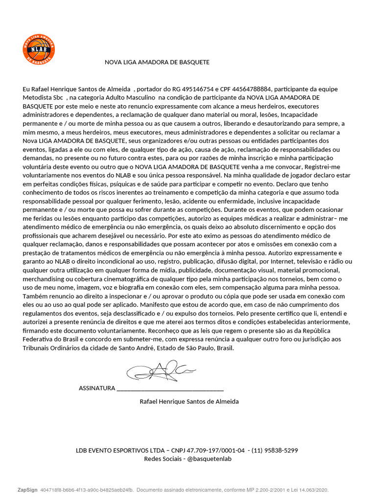 Carta de Renúncia Nlab 2024 | Download grátis PDF | Morte