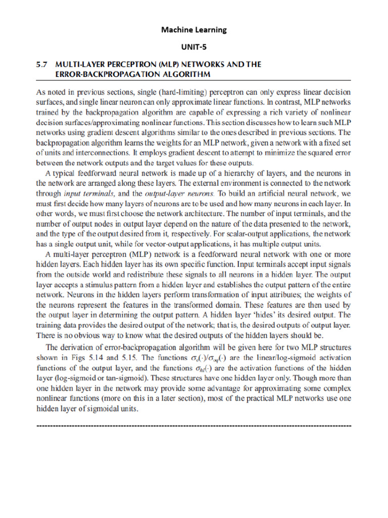Machine Learning (UNIT-5) | PDF