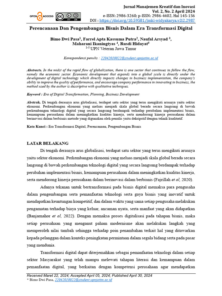 Makalah Tentang Transformasi Digital. | PDF | Bisnis