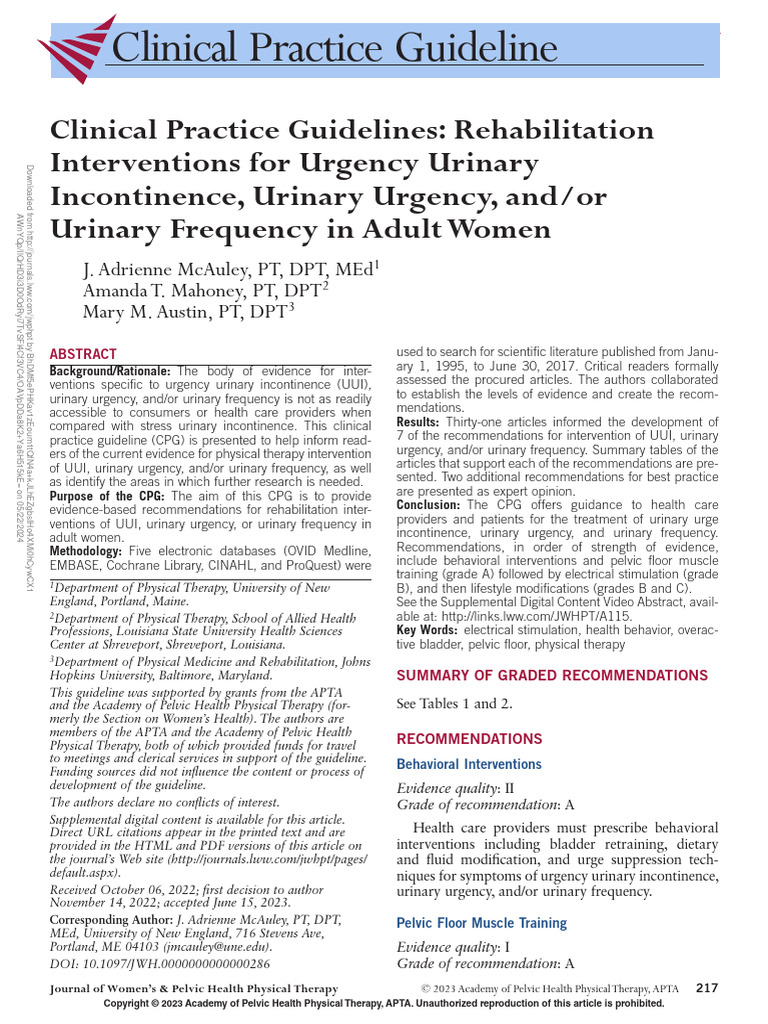 Clinical Practice Guidelines Rehabilitation.3 | Download Free PDF ...