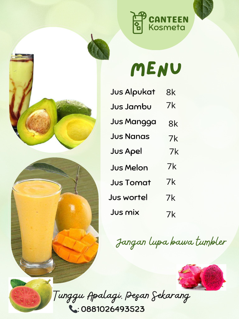 Menu Jual Jus Buah Minuman - 20240505 - 222104 - 0000 | PDF