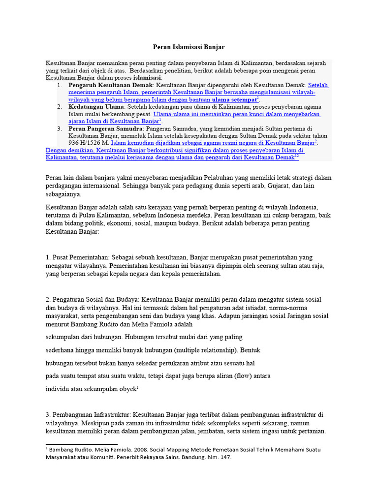 Peran Islamisasi Banjar Liwa Nitip | PDF | Sejarah