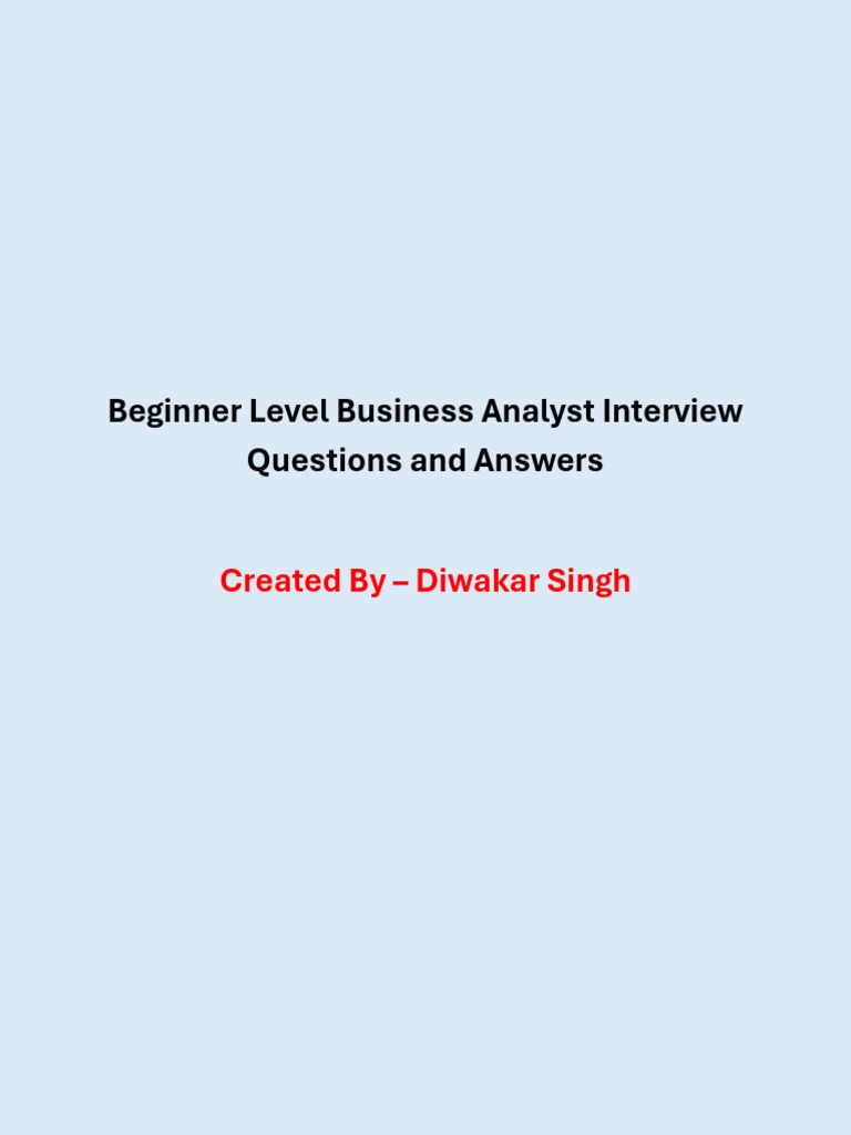BA Interview Que | PDF | Use Case | Software Development Process