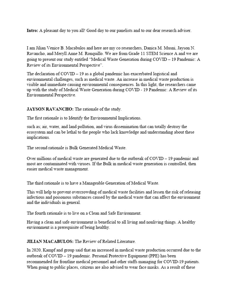 Video Recording Script | PDF | Waste | Waste Management