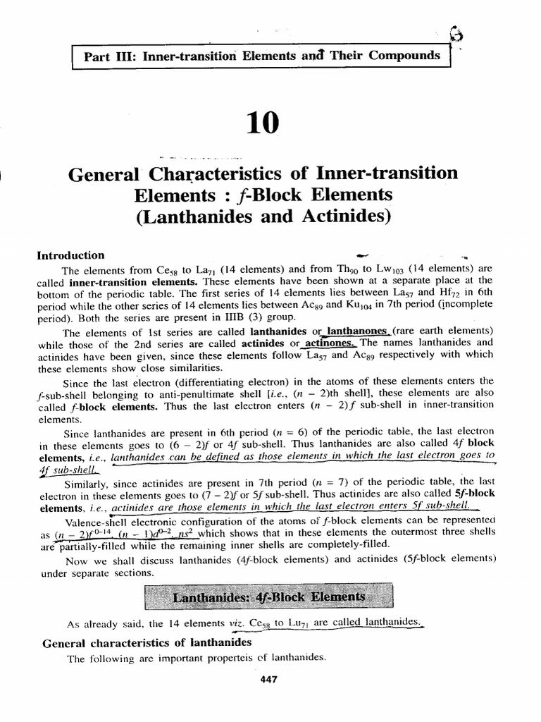 F-Block Elements | PDF
