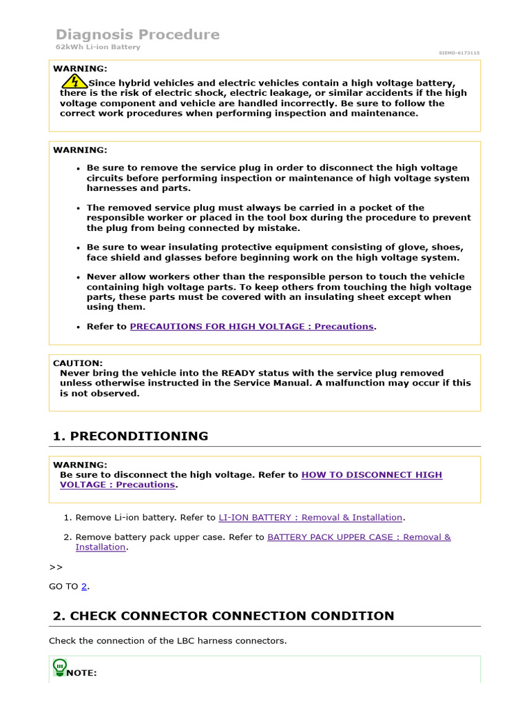 62kwh Current Sensor Diagnosis Procedure | PDF | Electrical Connector ...