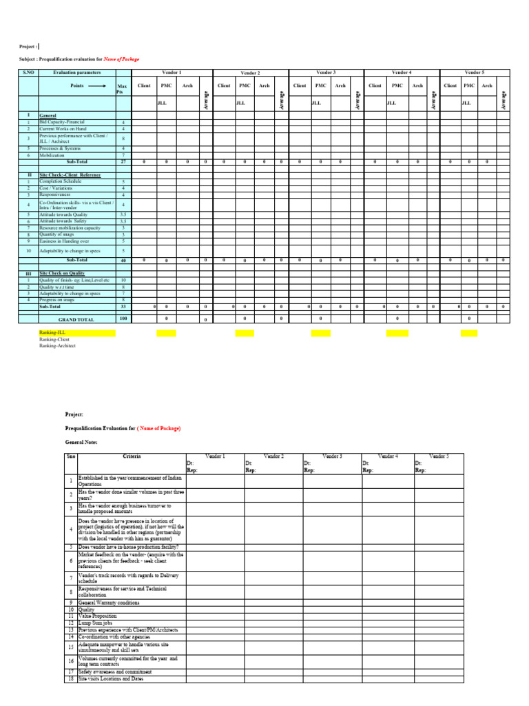 3.11 Prequalification Evaluation | PDF | Economies | Business