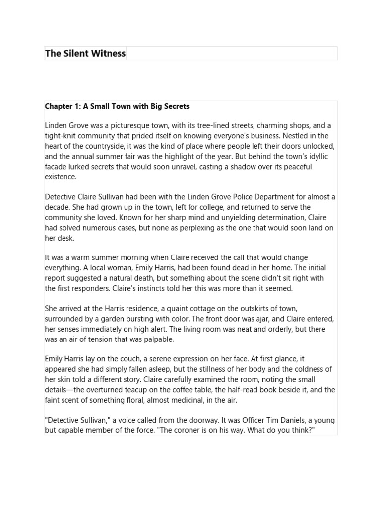 The Silent Witness | PDF | Mystery, Thriller & Crime Fiction | General ...