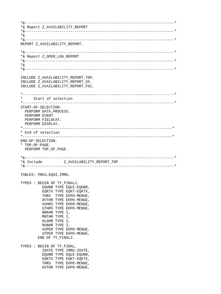 EAM Availability Reportcument | PDF | Computer Programming | Computer Engineering