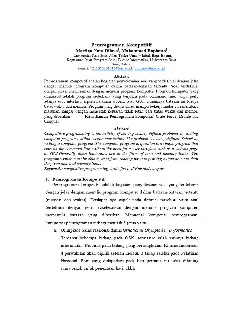 Panduan Pemrograman Kompetitif Dasar | PDF | Bisnis | Komputer