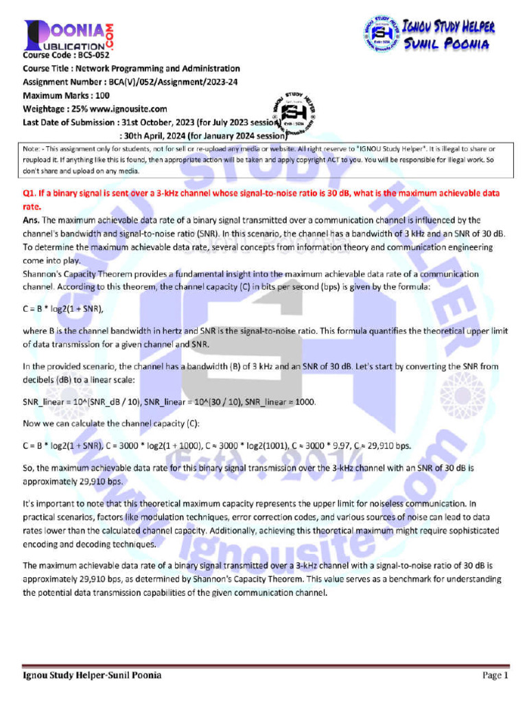 BCS-052 (2023-24) Solved Assignment | PDF