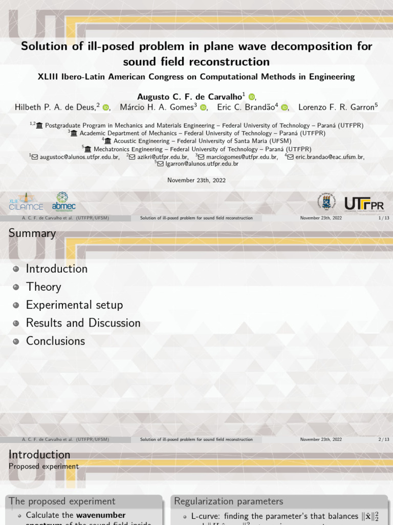 Solution of Ill-Posed Problem in Plane Wave Decomposition For Sound Field Reconstruction | PDF ...