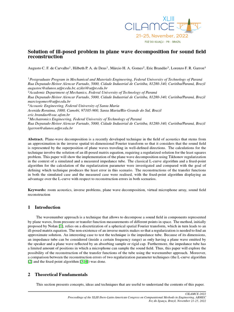Solution of Ill-Posed Problem in Plane Wave Decomposition For Sound ...