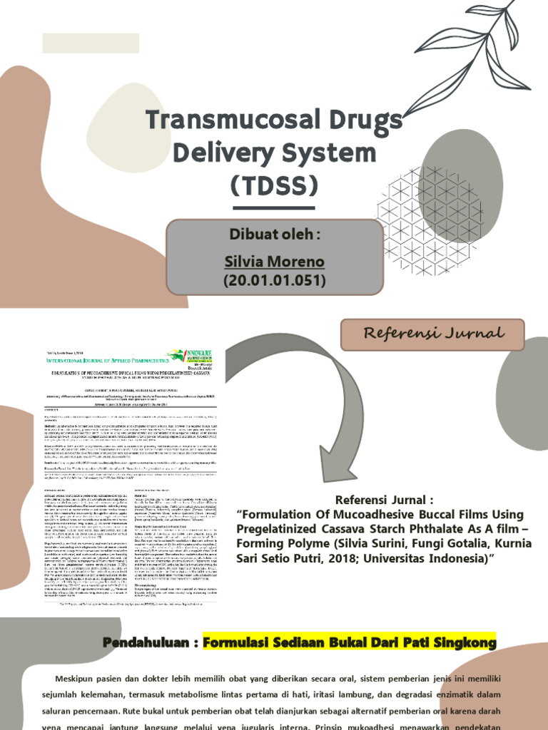 Sistem Pengiriman Obat Bukal Pati Singkong | PDF