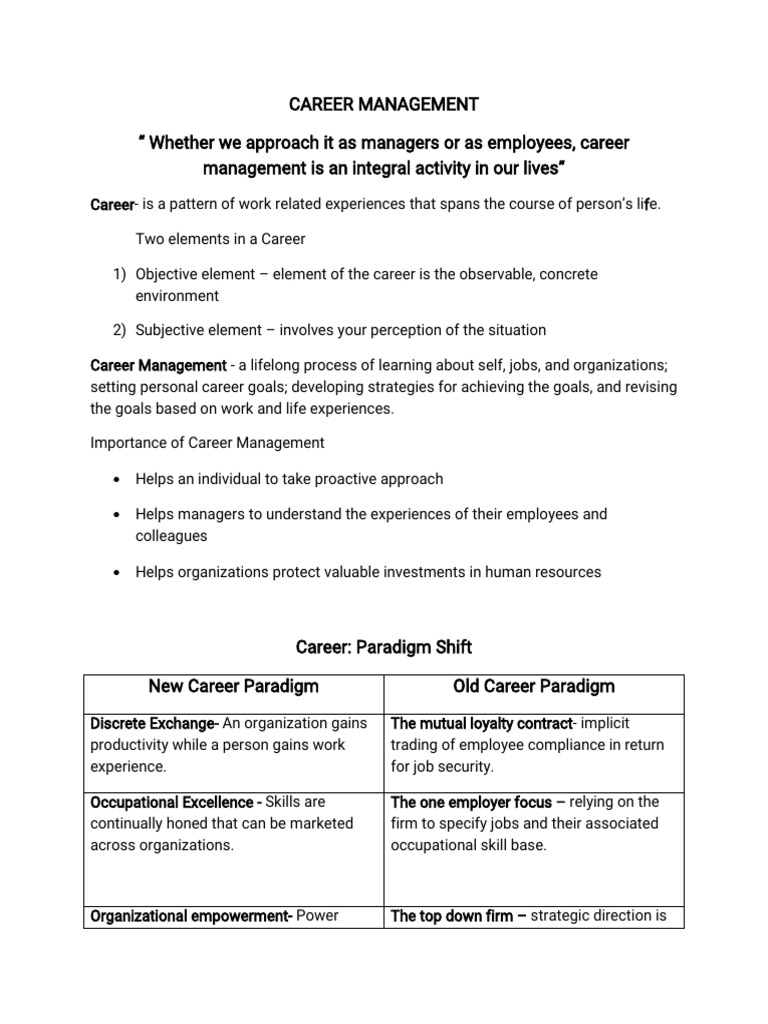 Io Career Management | PDF