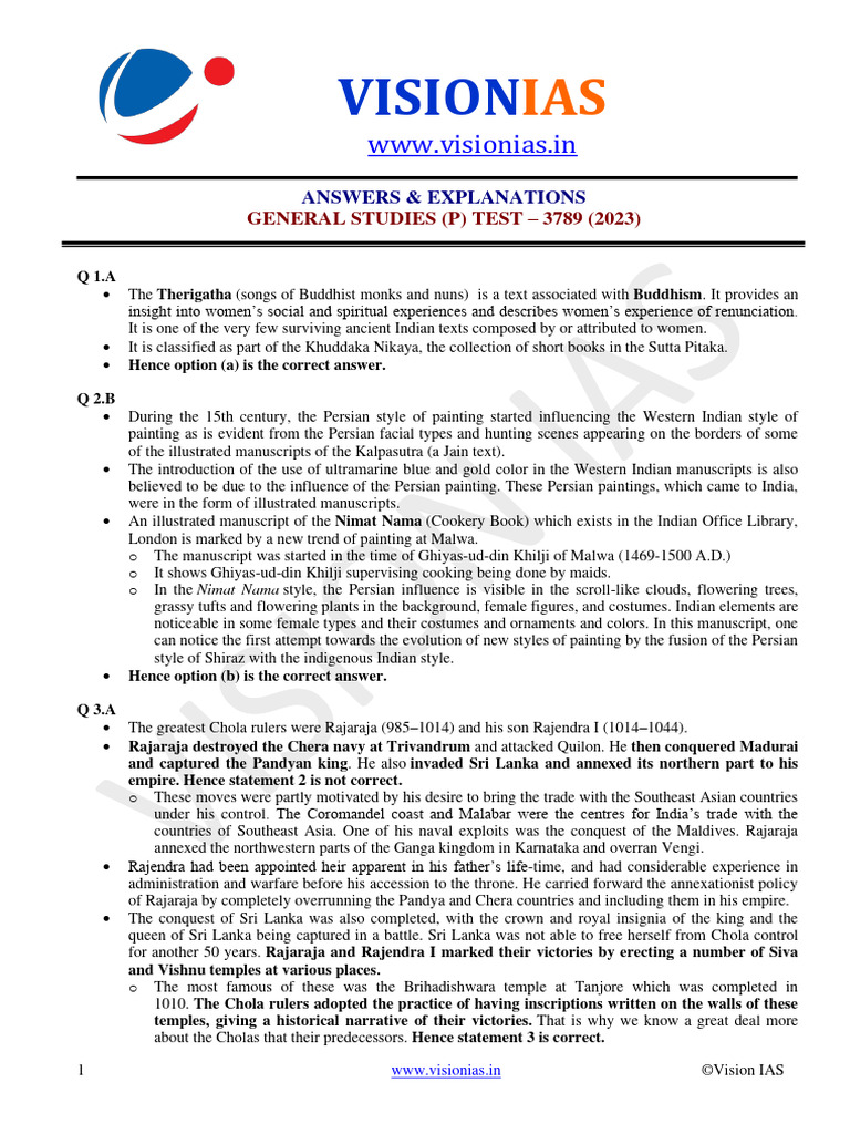 Vision IAS 2023 Test 05 Solution | PDF | Puppetry | Puppets