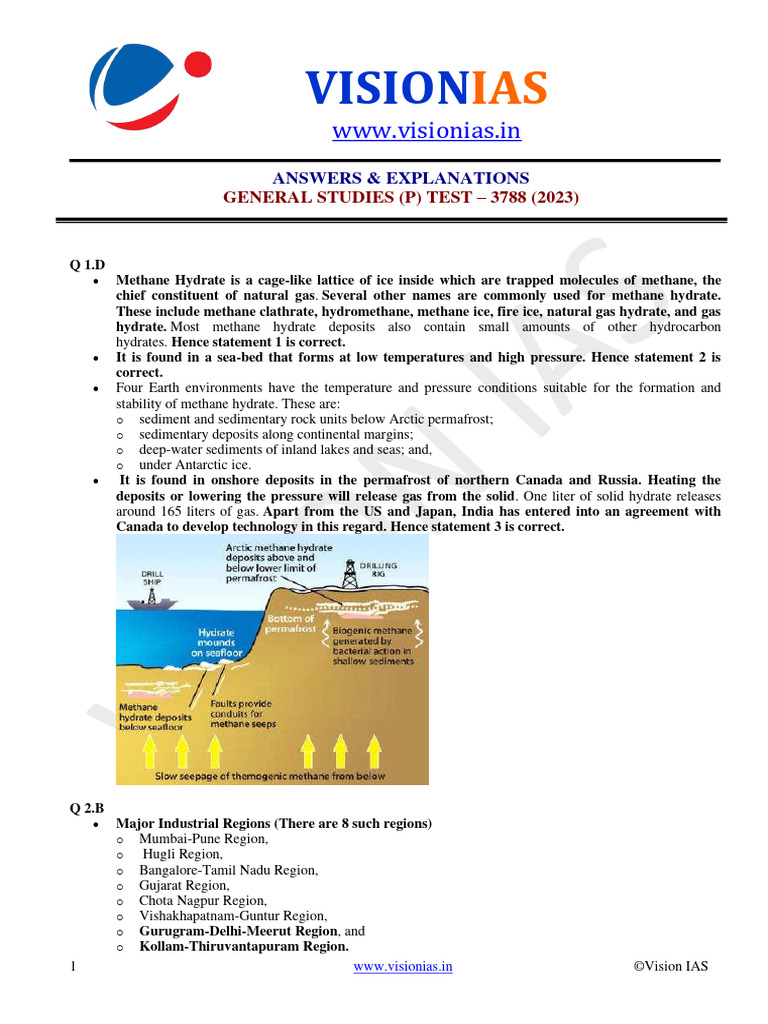 Vision IAS 2023 Test 04 Solution | PDF | Agriculture