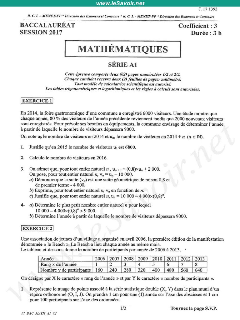 17 Bac Math A1 Ci | PDF