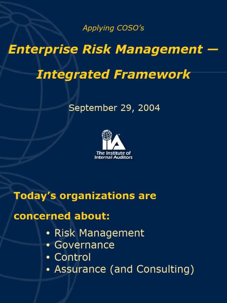 COSO ERM Framework Guide 2004 | PDF | Risk | Internal Audit