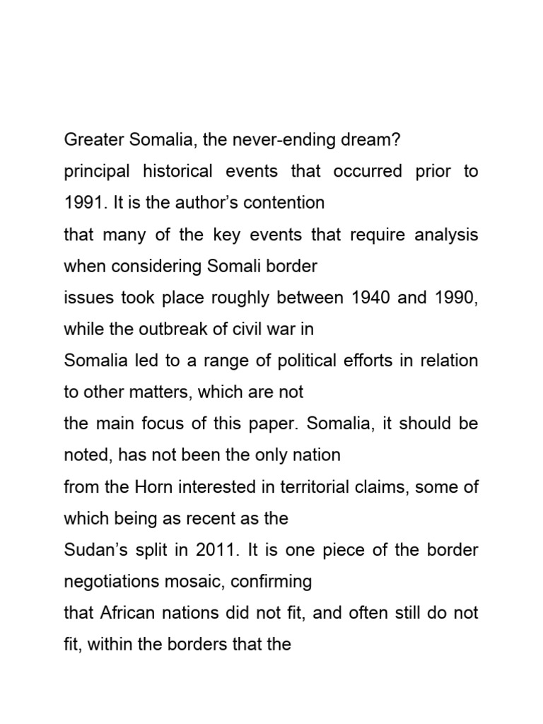 Greater Somalia | PDF | Somalia