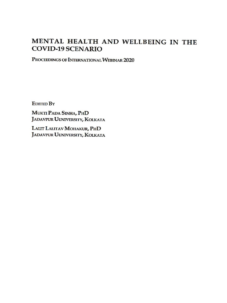 Mental Health - Book Chapter | PDF