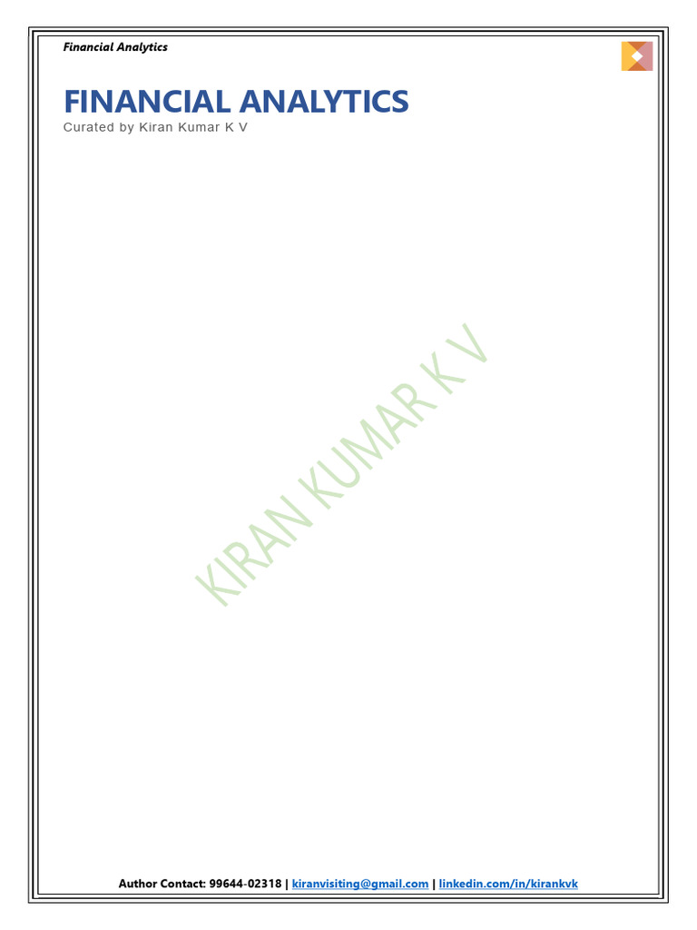 Reading Material - Module-1 - Introduction To Financial Analytics | PDF ...