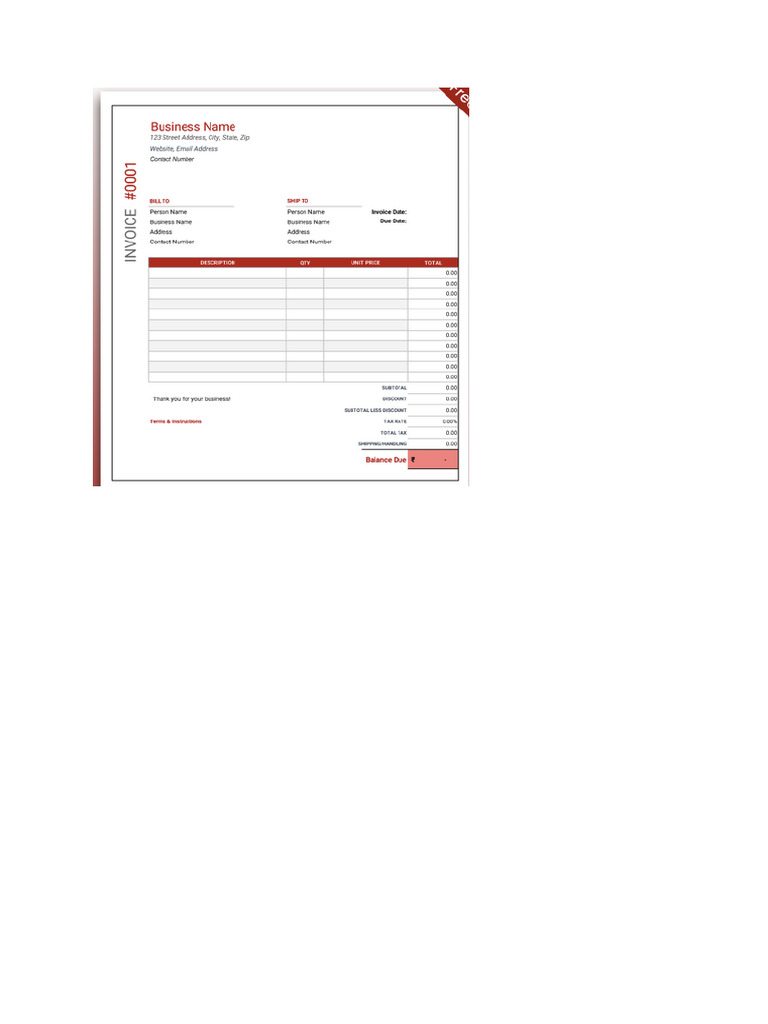 Printer Bill Template | PDF