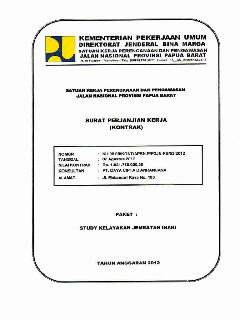 2012 - Study Kelayakan Jembatan Inari | PDF