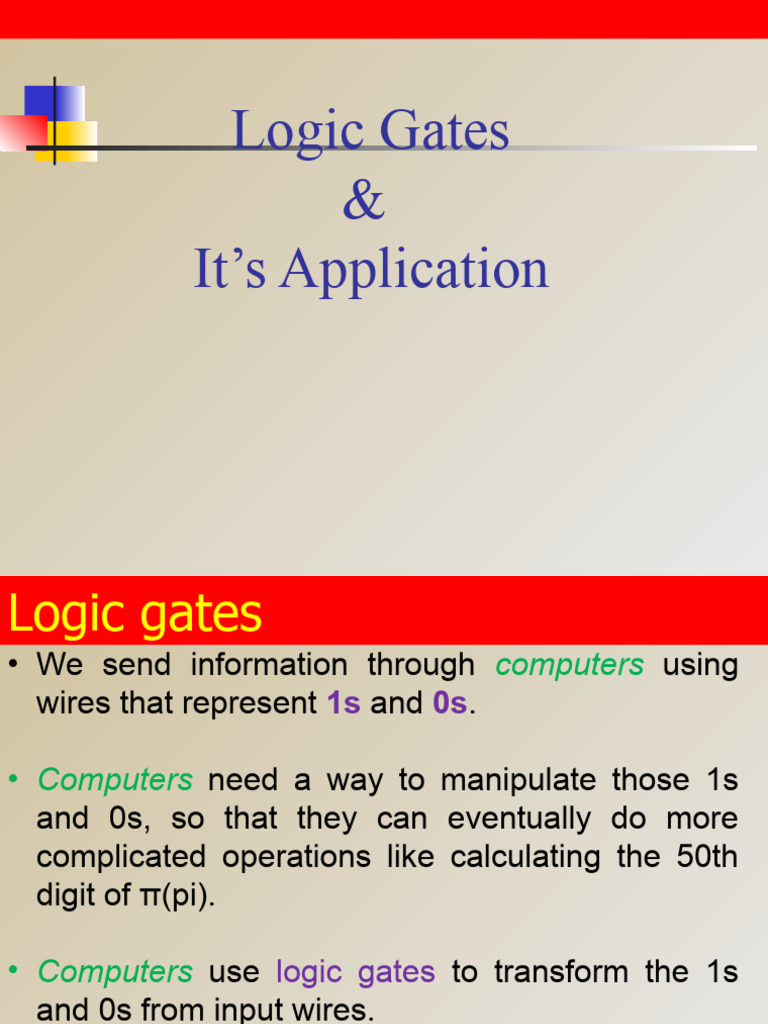 Applications of Logic Gates in Electronics | PDF | Logic Gate | Digital ...