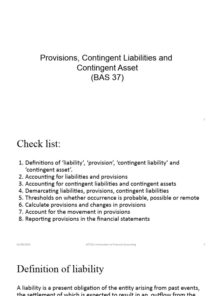 UNIT 5 - Accounting For Provisions and Contingent Liabilities | PDF ...