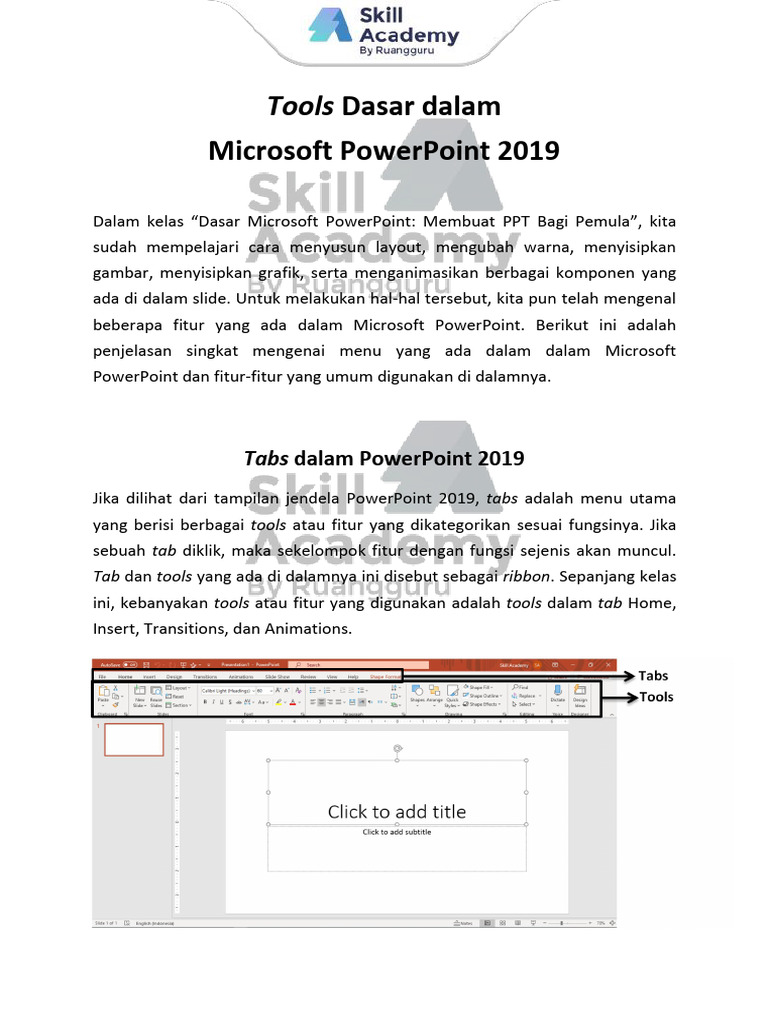 Tools Dasar Dalam Microsoft Powerpoint | PDF