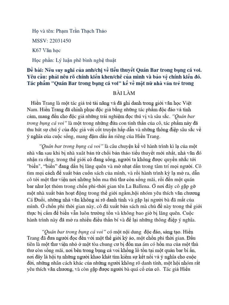 Thach Thao 22031450 | PDF