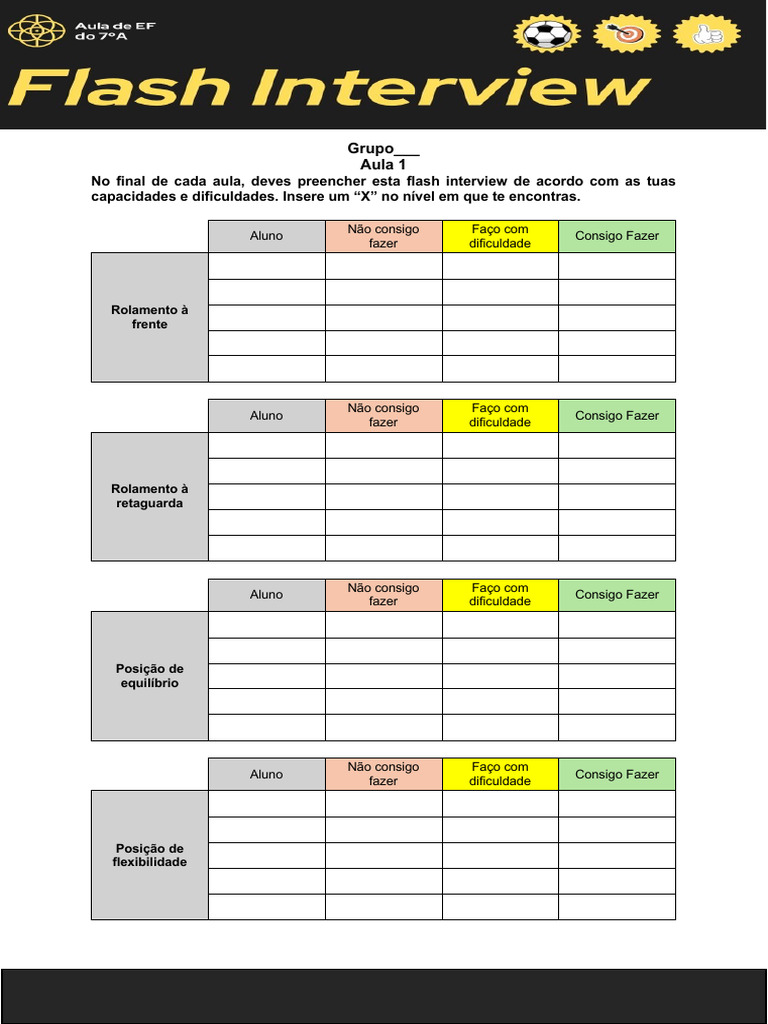 Flash Interview de Habilidades de Movimento | PDF