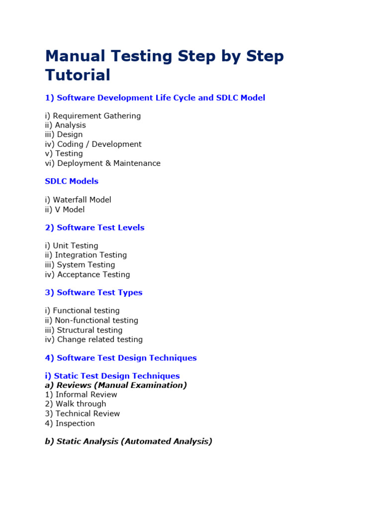 Manual Testing Step by Step Tutorial | PDF | Software Testing ... Manual Testing Step by Step Tutorial | PDF | Software Testing ...