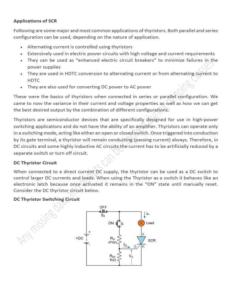 SCR Applications V | PDF | Direct Current | Switch