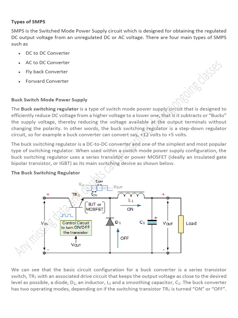 Switch Mode Converters V | PDF | Power Supply | Inductor