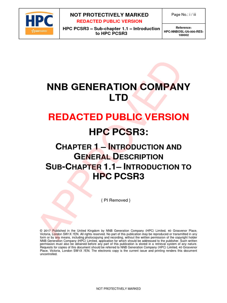 Public Version of HPC PCSR3 Sub-Chapter 1.1 - Introduction To HPC PCSR3 | PDF | Nuclear Energy ...