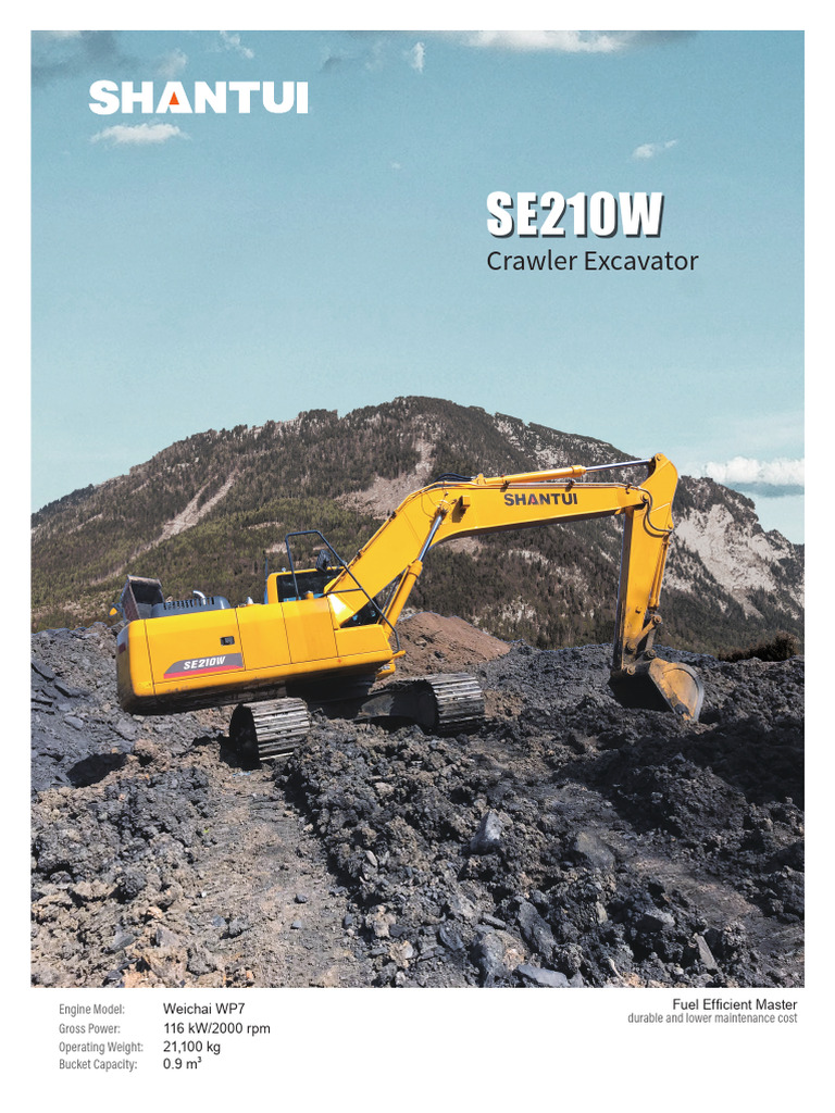 Shantui SE210W Excavator Specifications | PDF | Engines | Length
