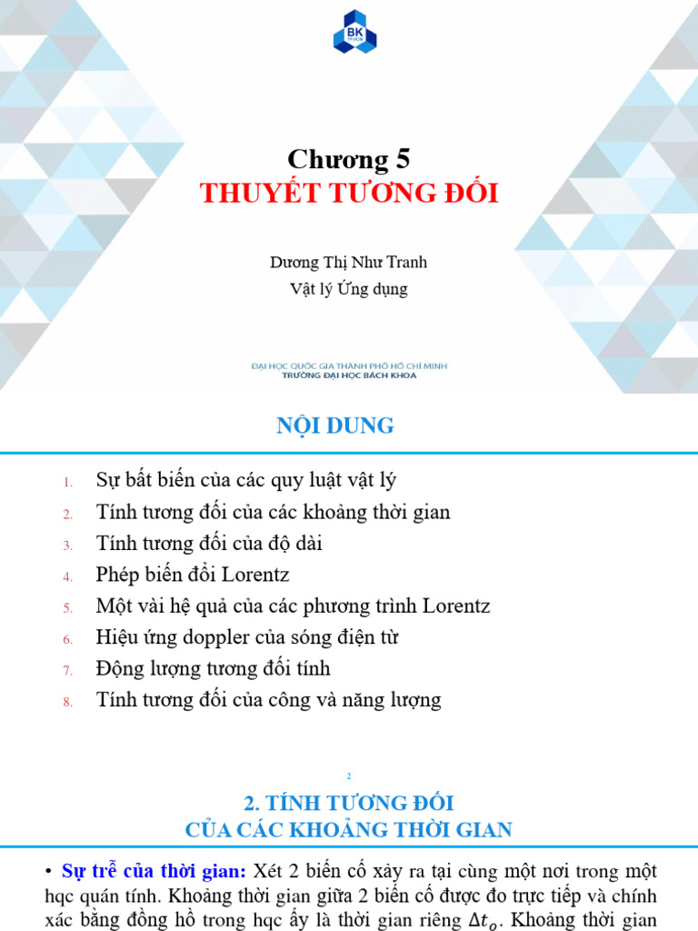 Chuong 5 - Thuyet Tuong Doi - BT | PDF