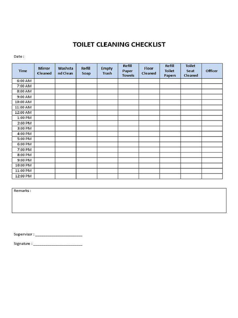 Public Restroom Cleaning Checklist - Templates at Allbusinesstemplates ... Public Restroom Cleaning Checklist - Templates at Allbusinesstemplates ...